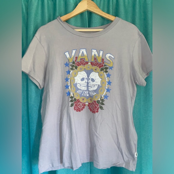 Vans | Tops | Vans Skull And Rose Tshirt | Poshmark